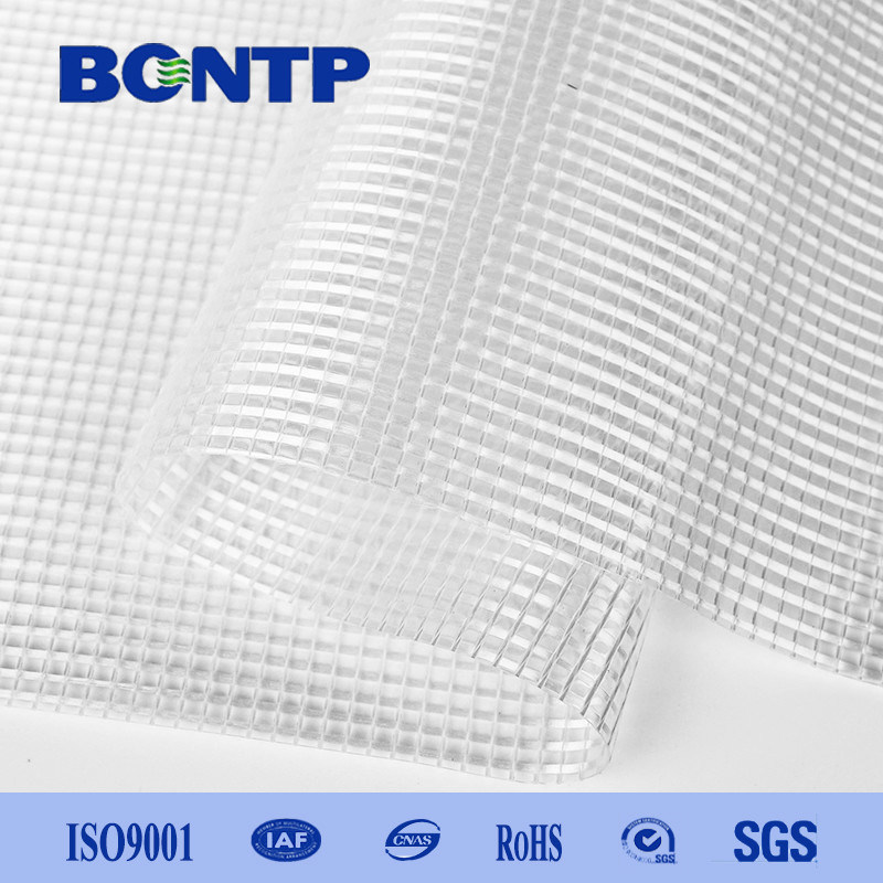 Transparent White Tarpaulin PVC Transparent Mesh Fabric 5.1M